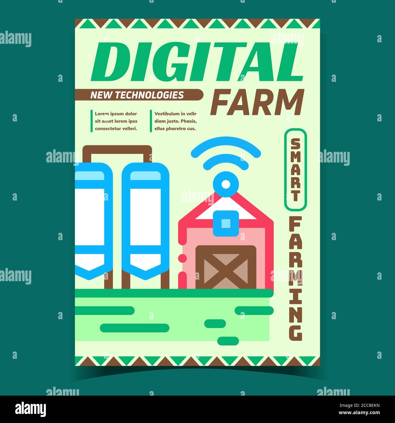 Digital Farm Creative Advertising Poster Vector Stock Vector Image ...