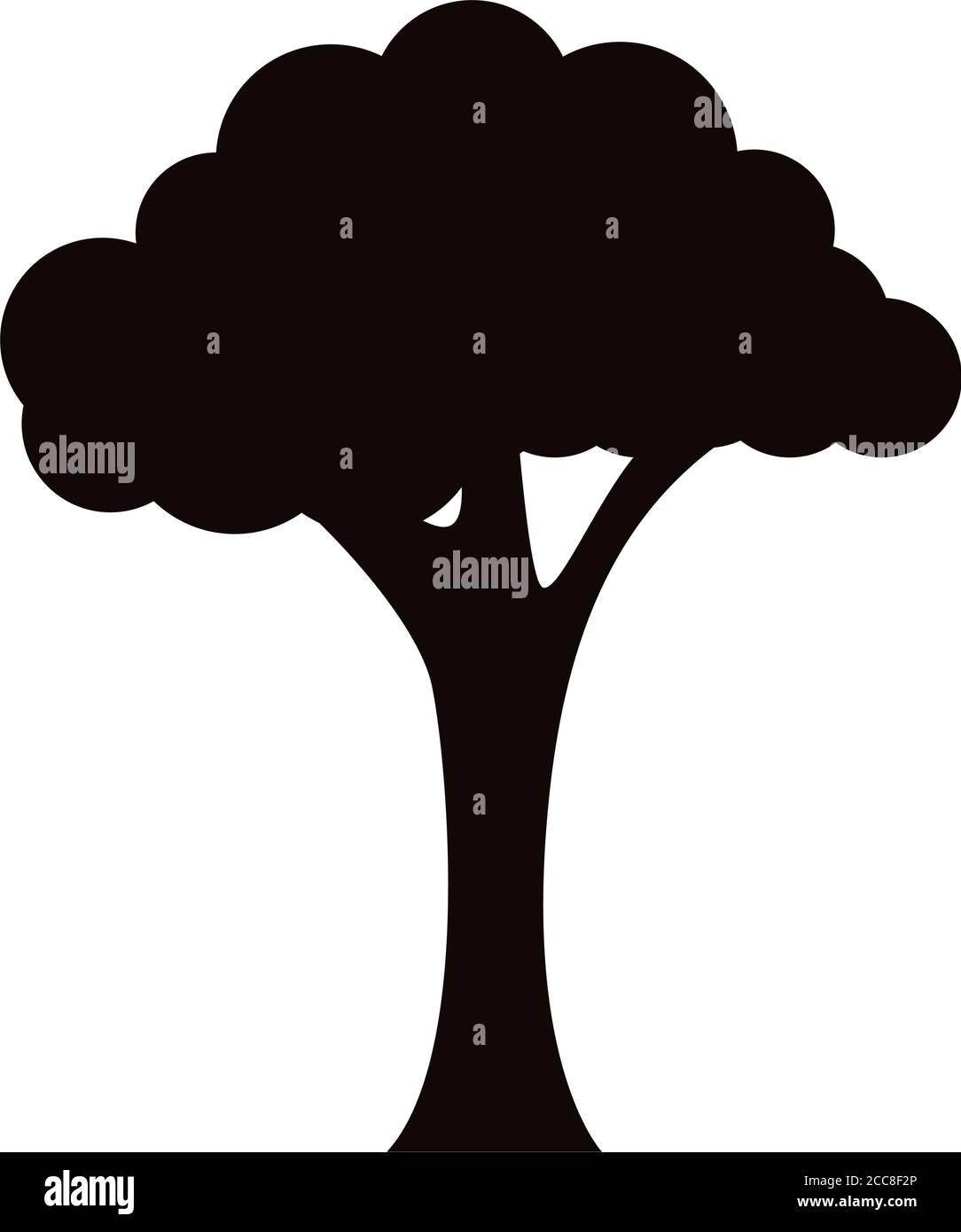 leafy tree silhouette style icon vector illustration design Stock ...