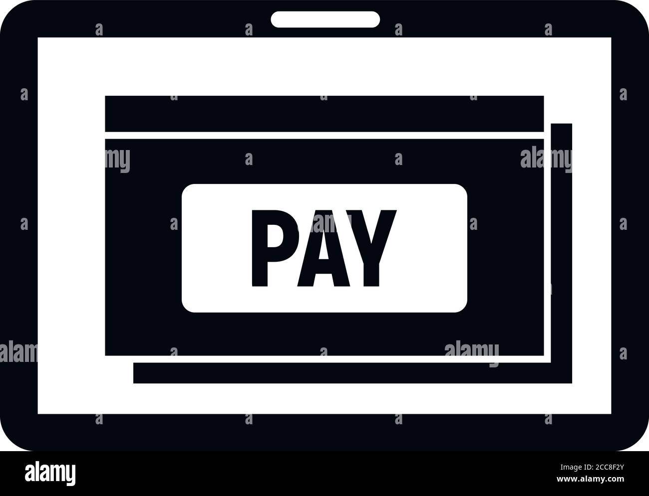 Tablet pay digital wallet icon. Simple illustration of tablet pay ...