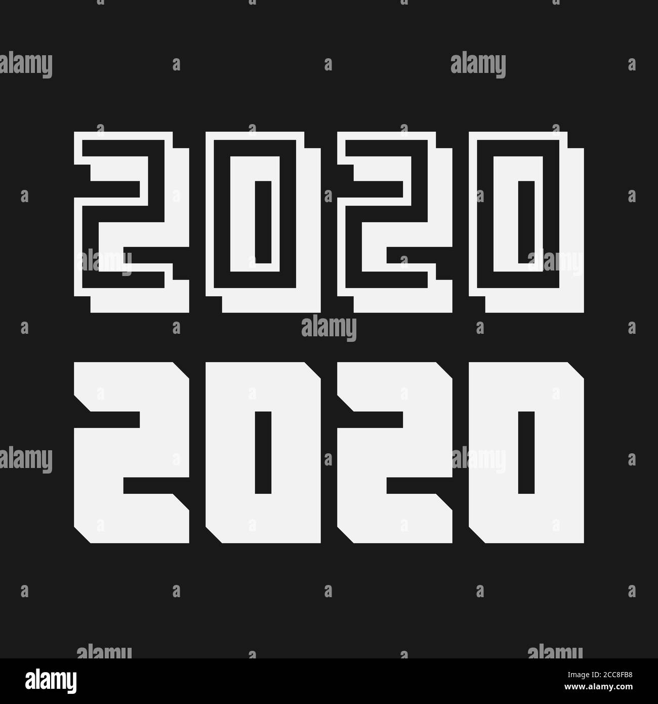 2020 design typography. Set of two graphic monochrome logos Stock ...