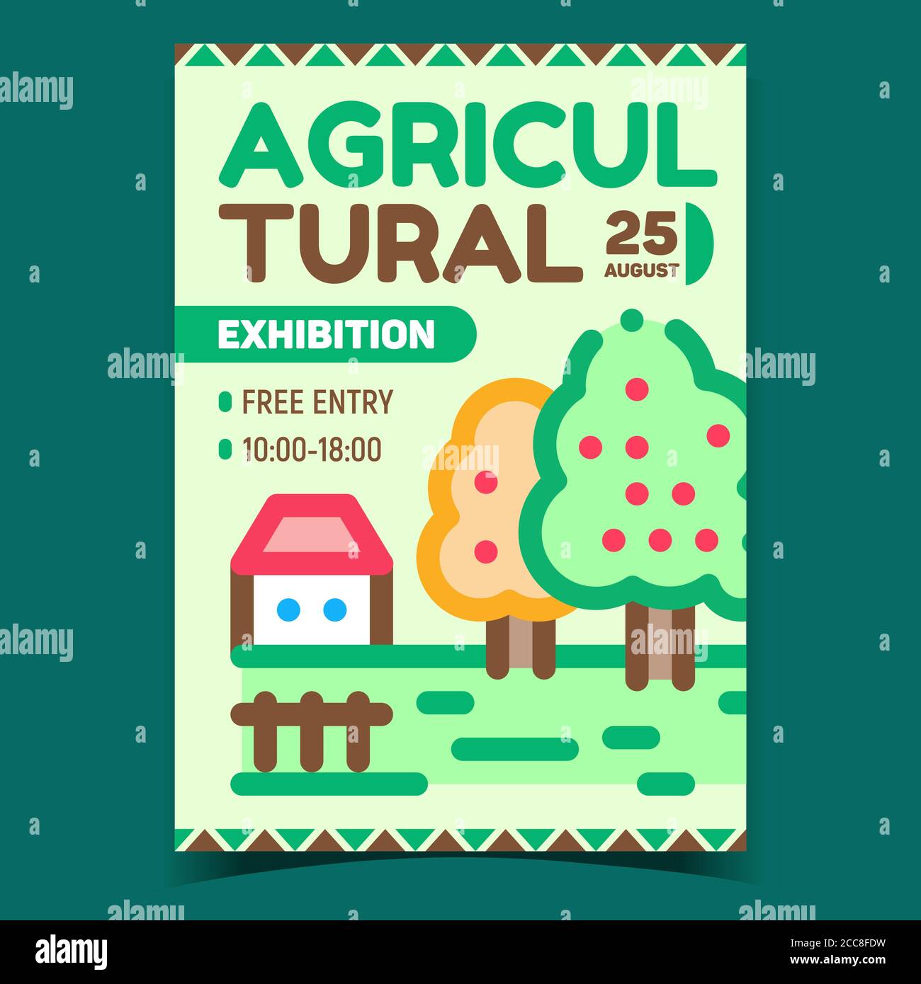 Agricultural Exhibition Advertising Banner Vector Stock Vector Image ...