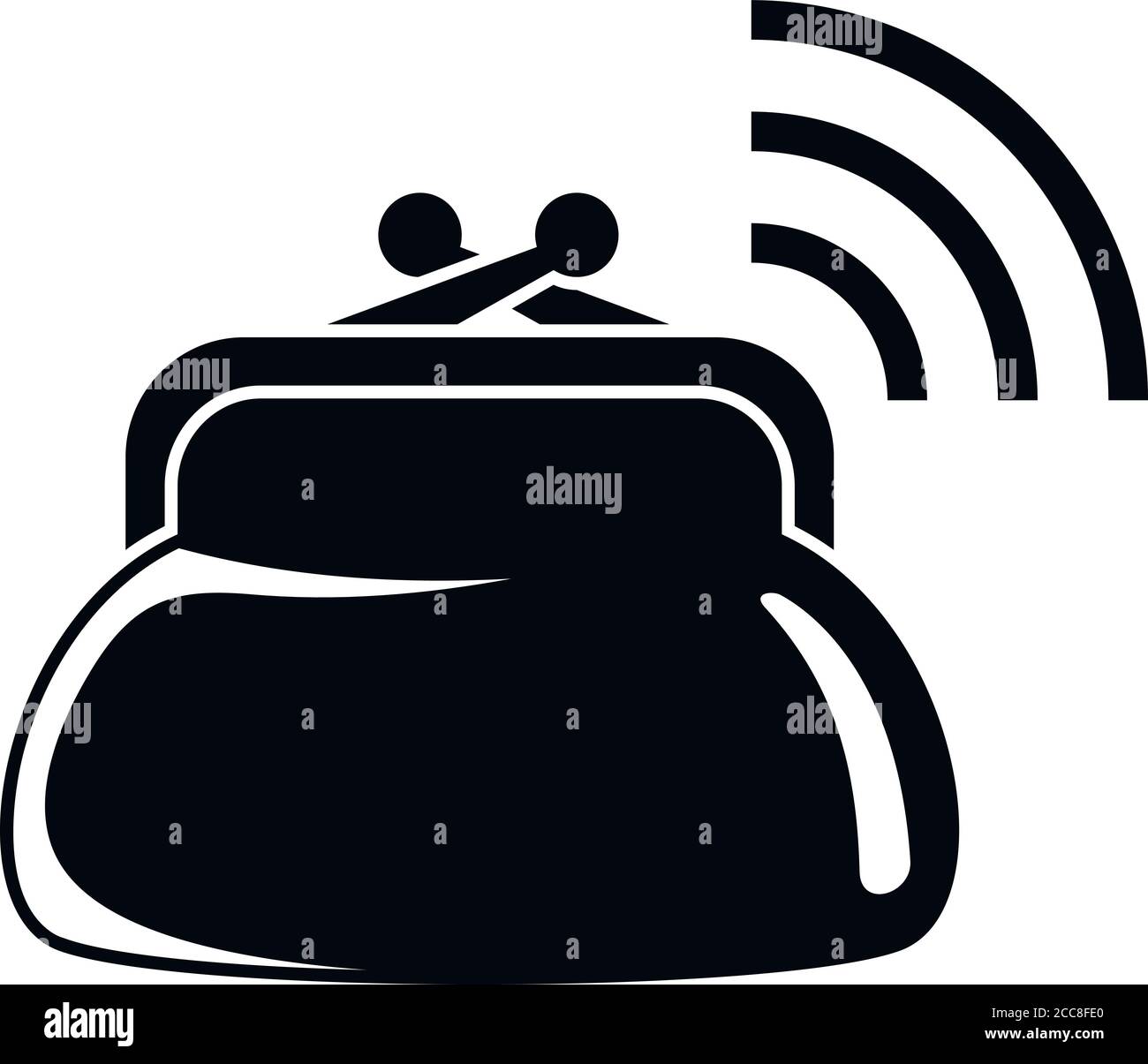 Leather digital wallet icon. Simple illustration of leather digital ...