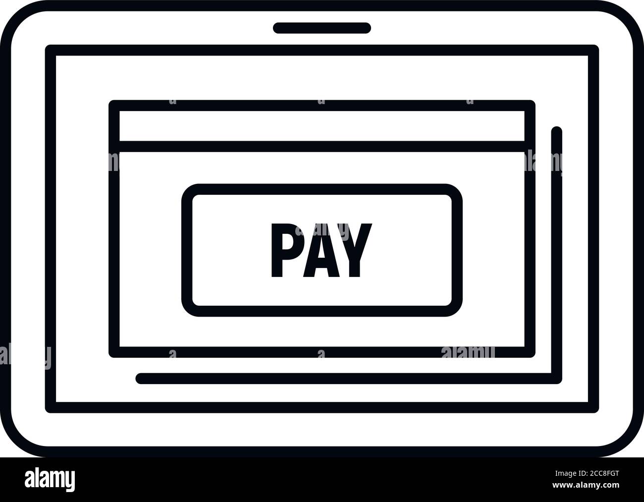 Tablet pay digital wallet icon. Outline tablet pay digital wallet ...