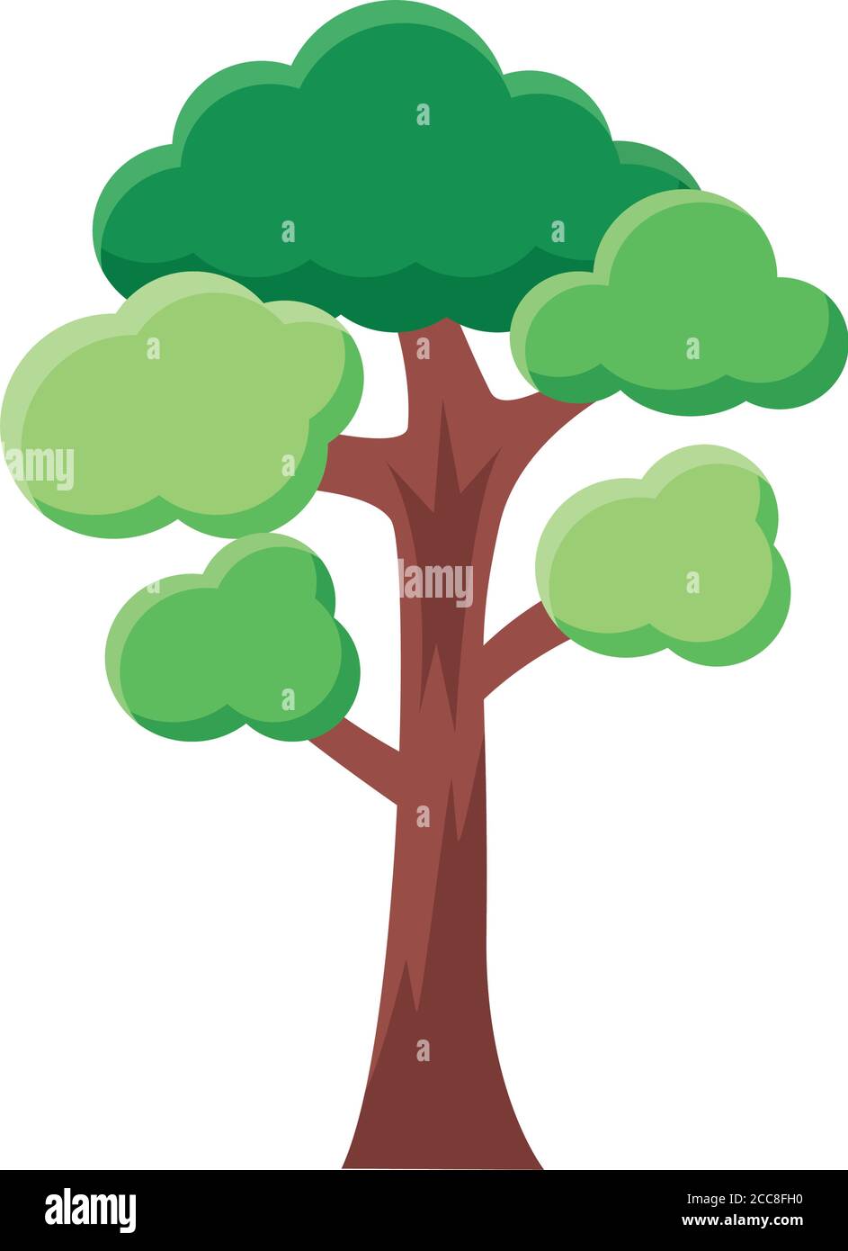 branched tree flat style icon vector illustration design Stock Vector ...