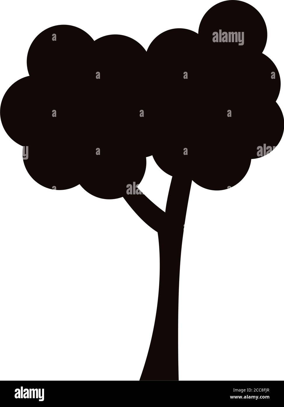 leafy tree silhouette style icon vector illustration design Stock ...