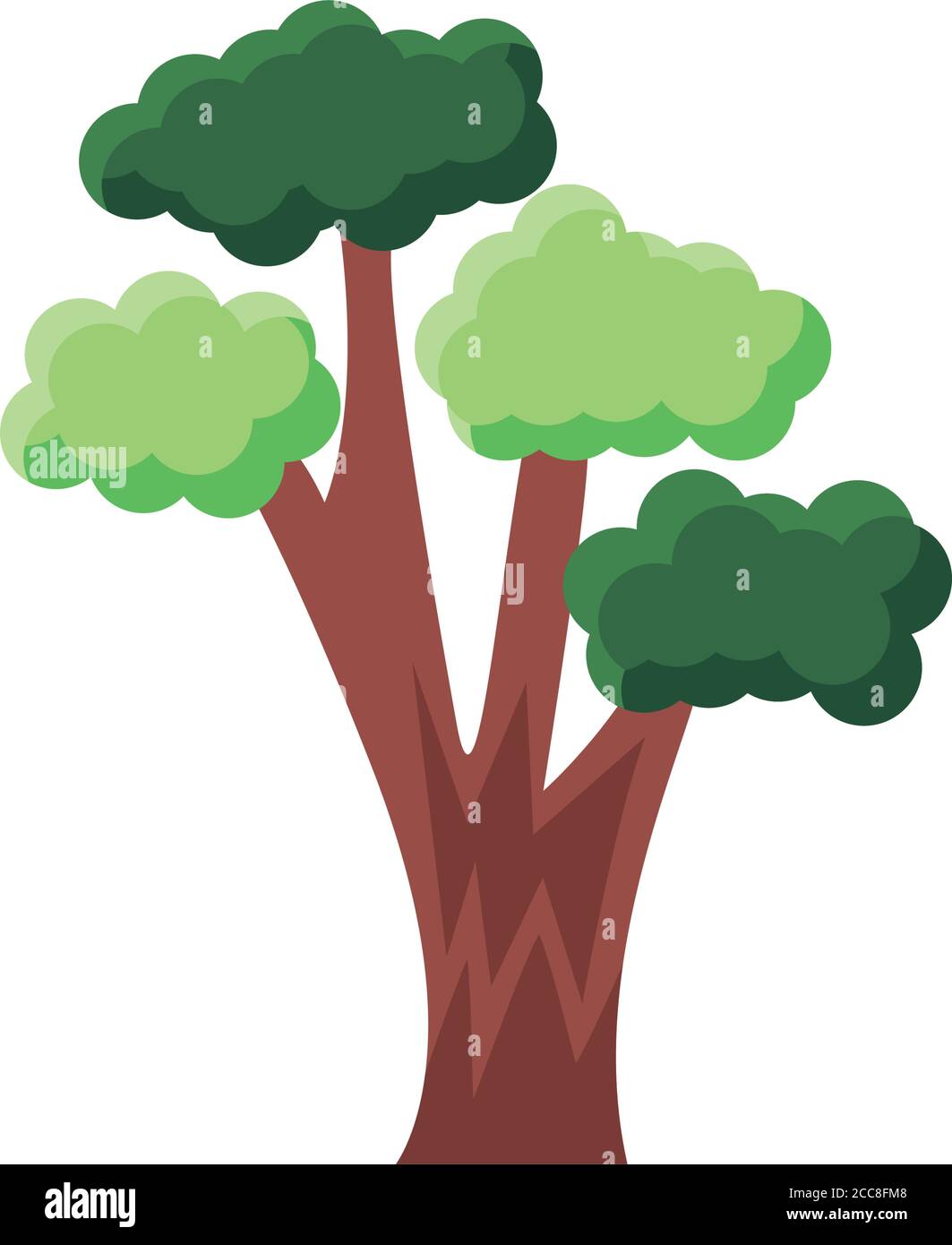 branched tree flat style icon vector illustration design Stock Vector ...