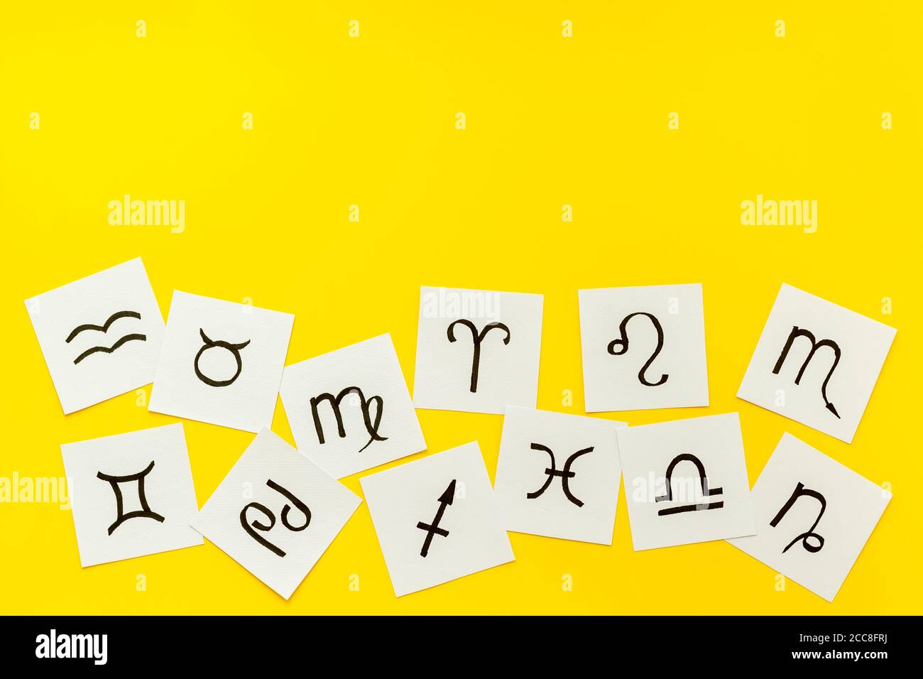 Horoscope astrology concept. Zodiac signs, top view Stock Photo - Alamy