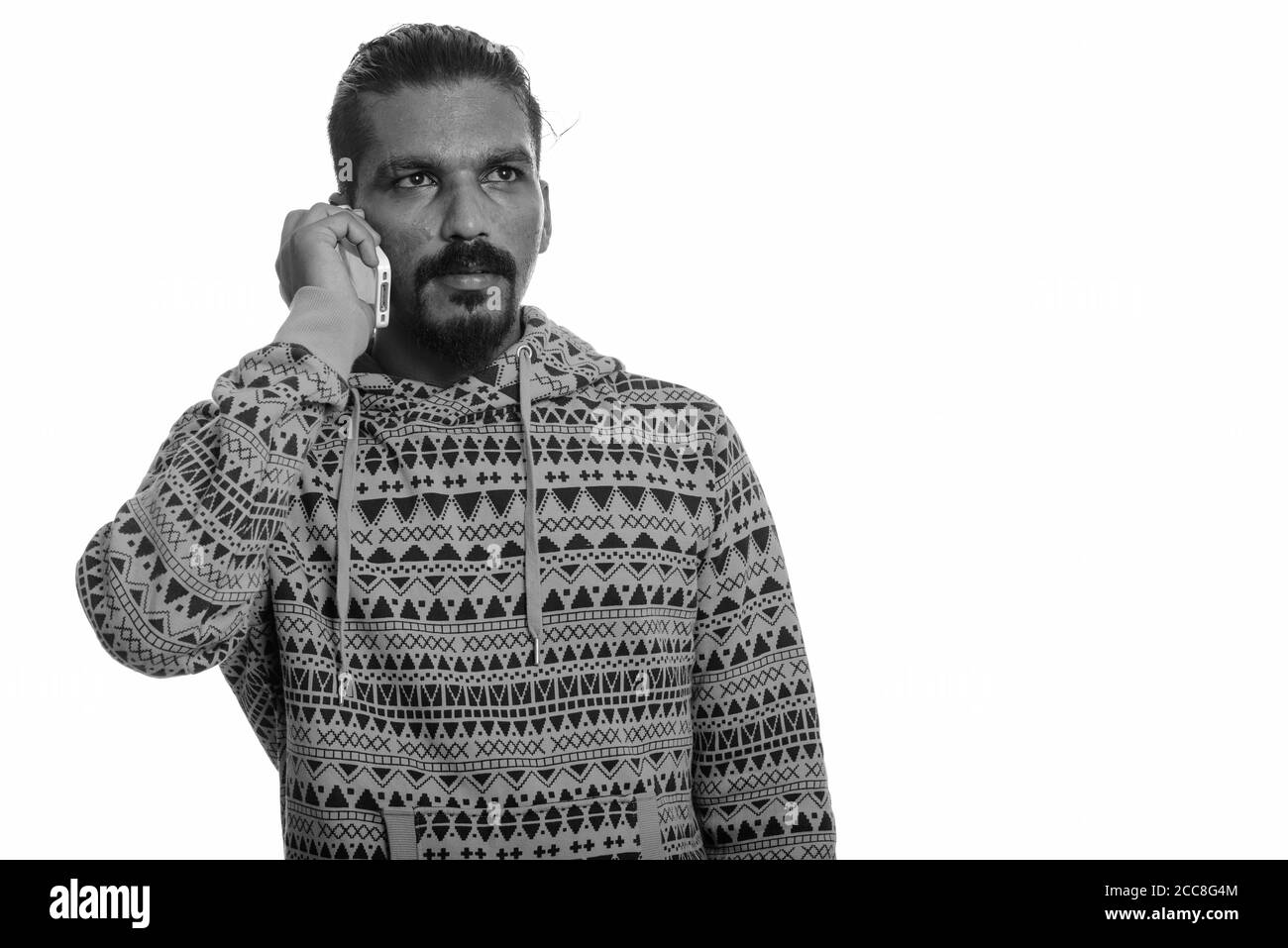 Indian person talking on Black and White Stock Photos & Images - Alamy