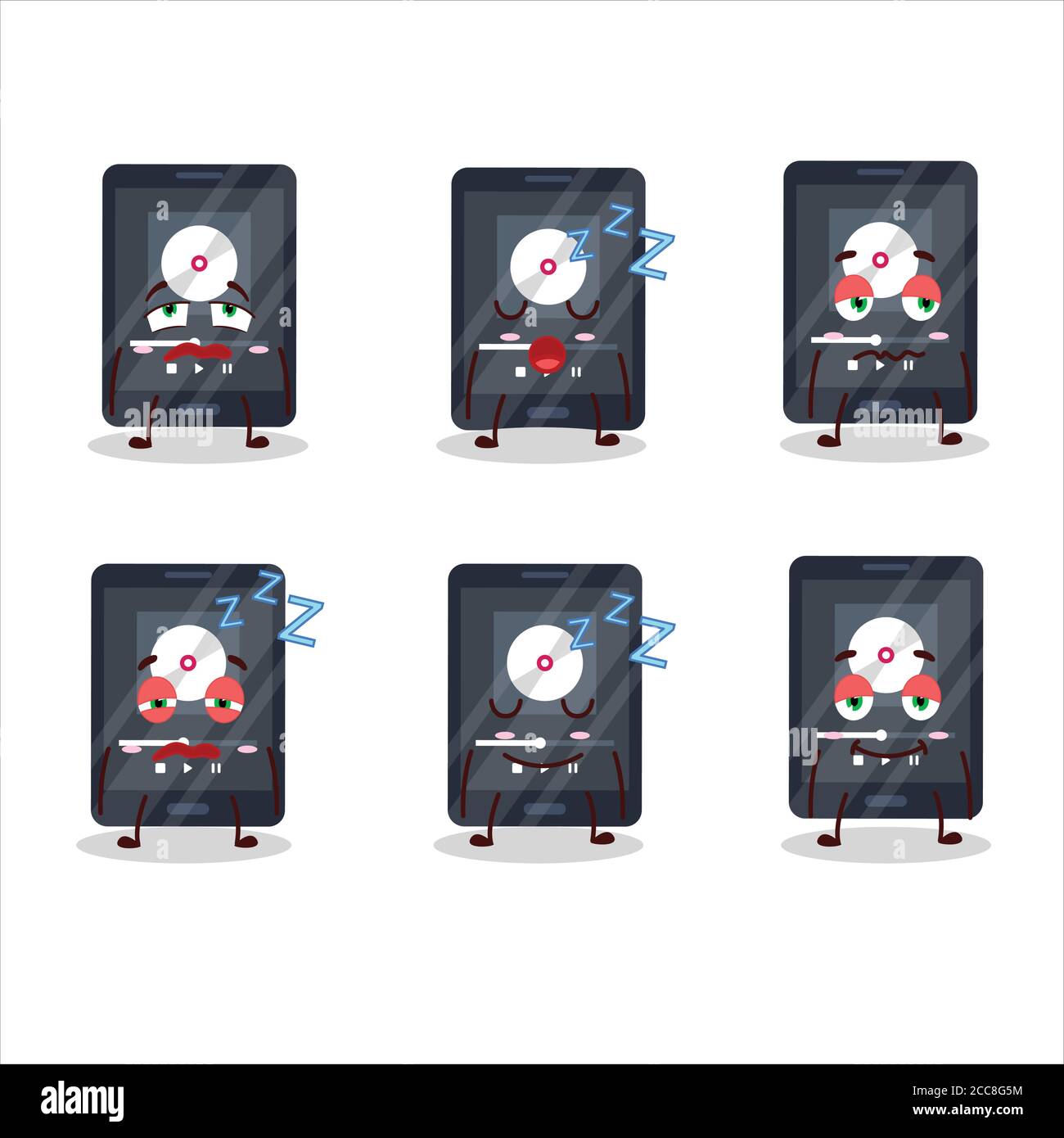 Cartoon character of ipod music with sleepy expression Stock Vector ...