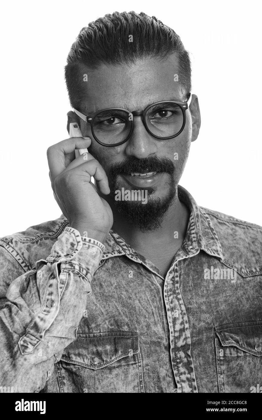 Eyeglasses mobile phone on Black and White Stock Photos & Images - Alamy