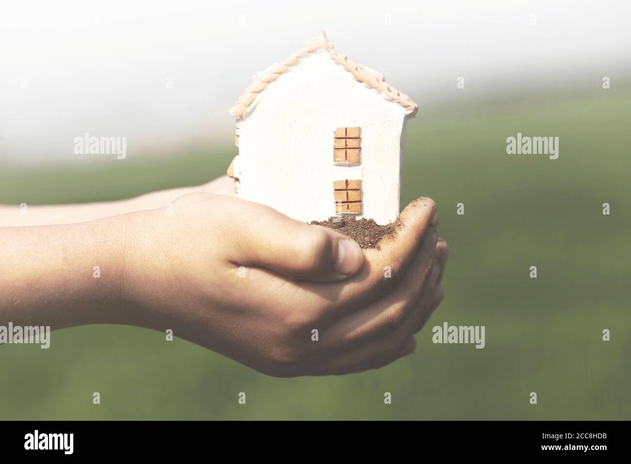 hands carefully guard their home Stock Photo - Alamy
