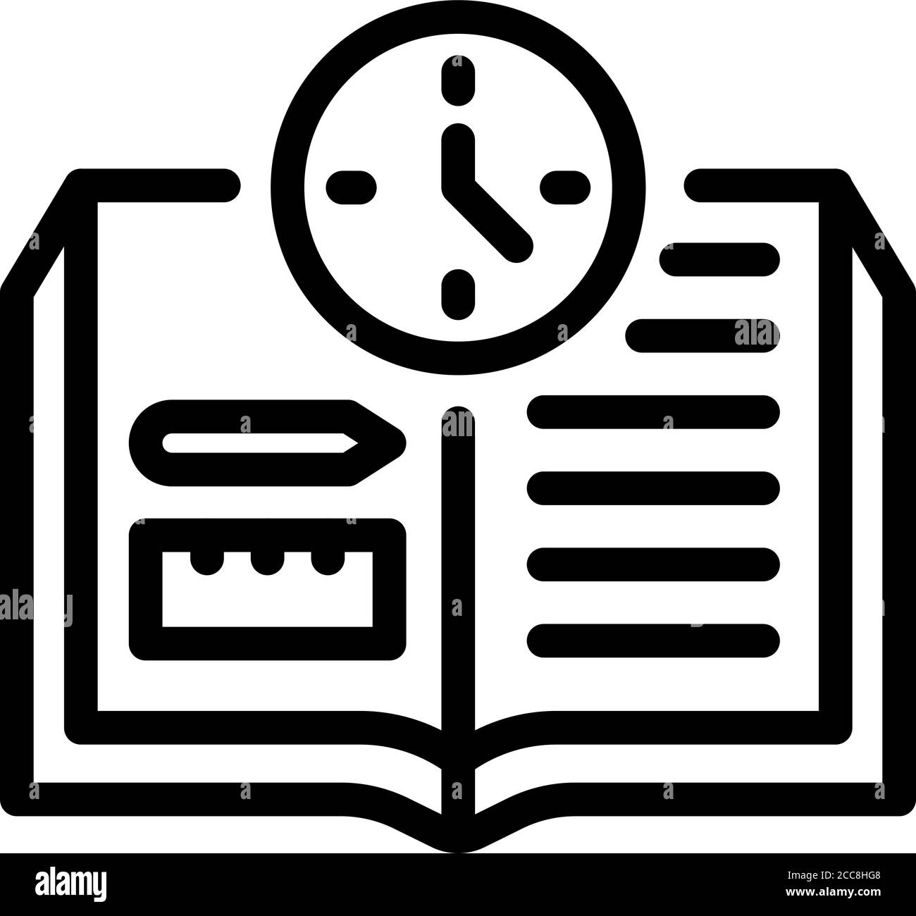 Learning time icon, outline style Stock Vector Image & Art - Alamy