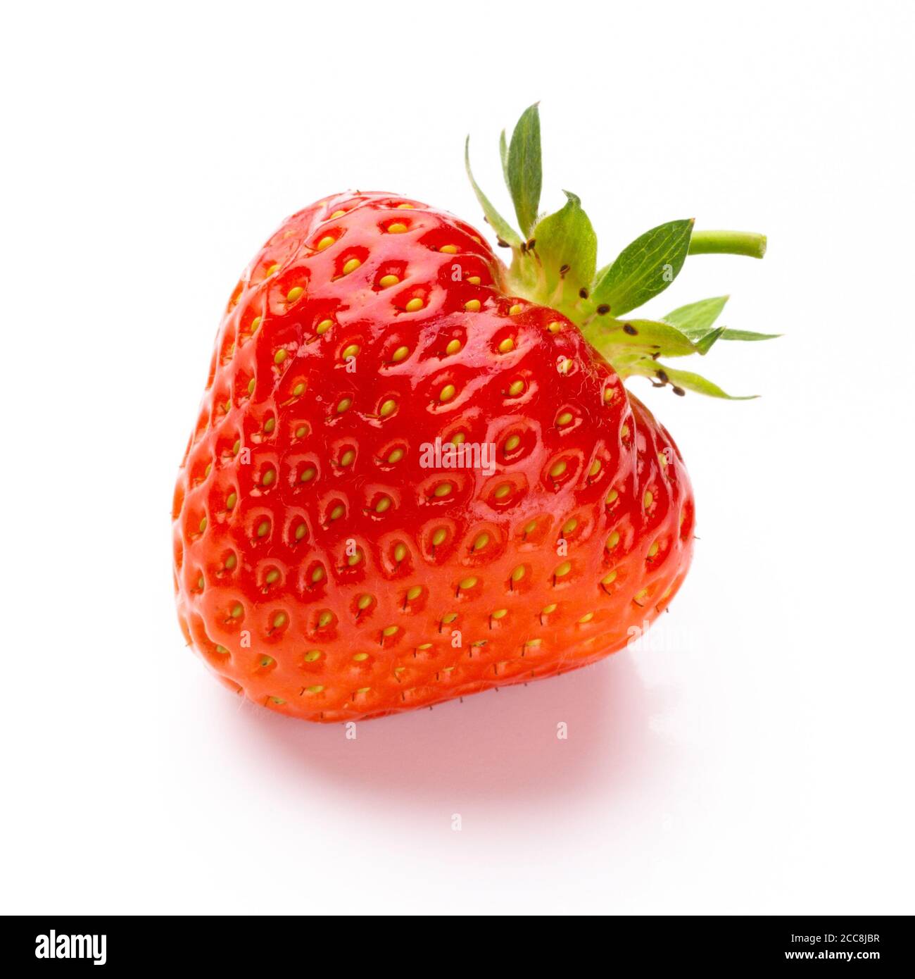 Isolated strawberry. Single strawberry fruit isolated on white ...
