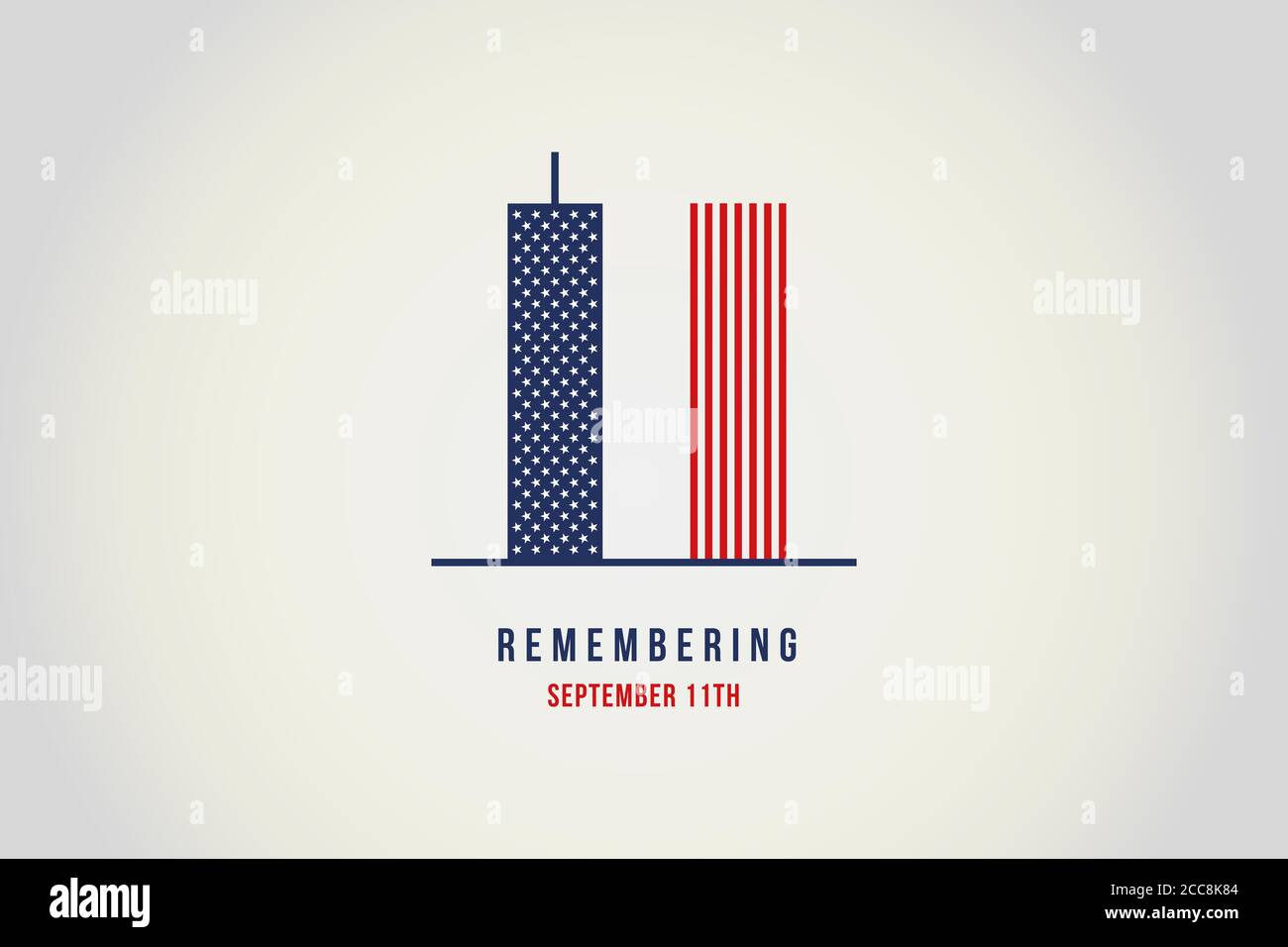 Always Remember 9 11. Number nine and the twin towers representing the ...