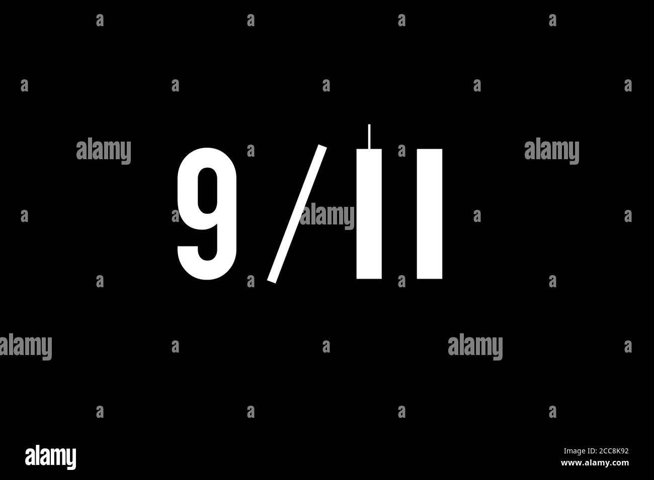 Always Remember 9 11. Number nine and the twin towers representing the ...