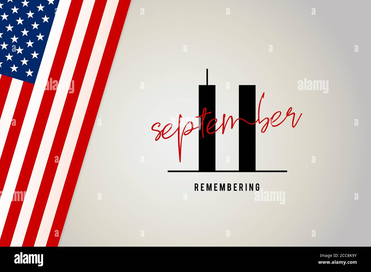 Always Remember 9 11. Number nine and the twin towers representing the ...