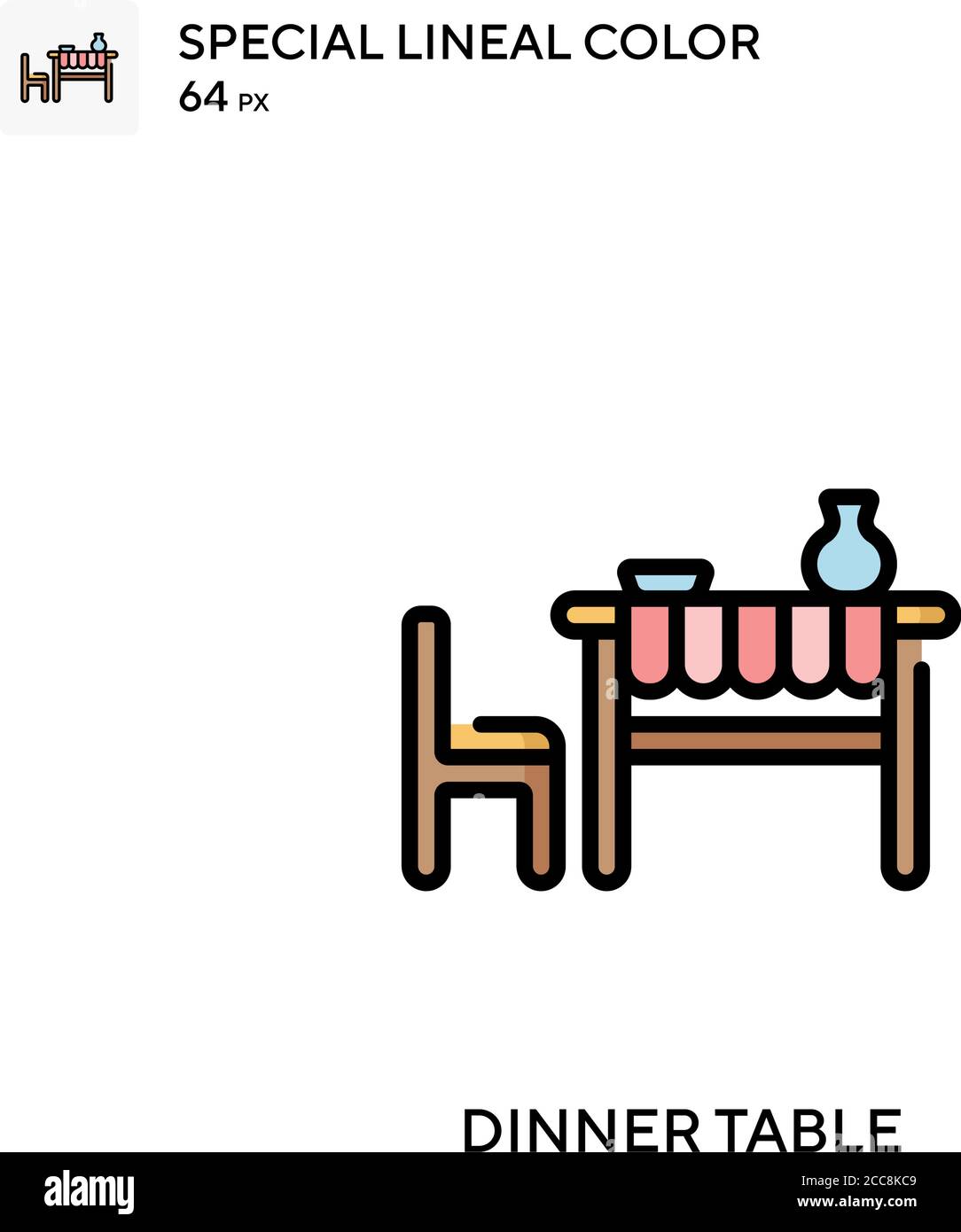Dinner table Special lineal color vector icon. Illustration symbol ...
