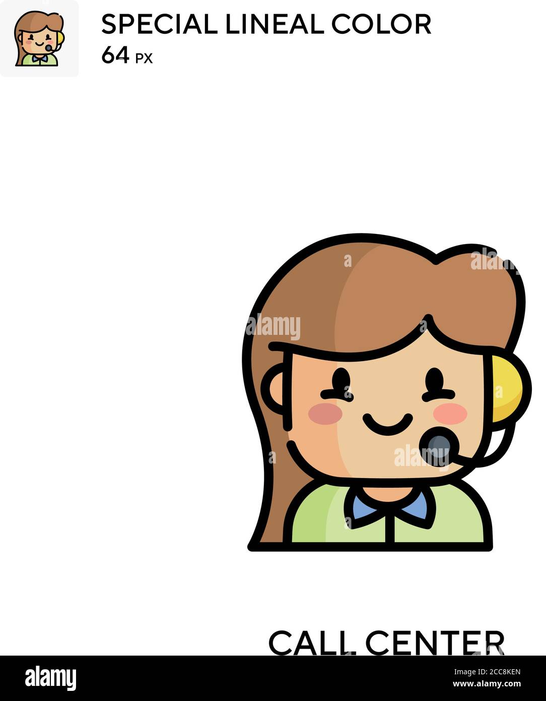 Call center Special lineal color vector icon. Illustration symbol ...
