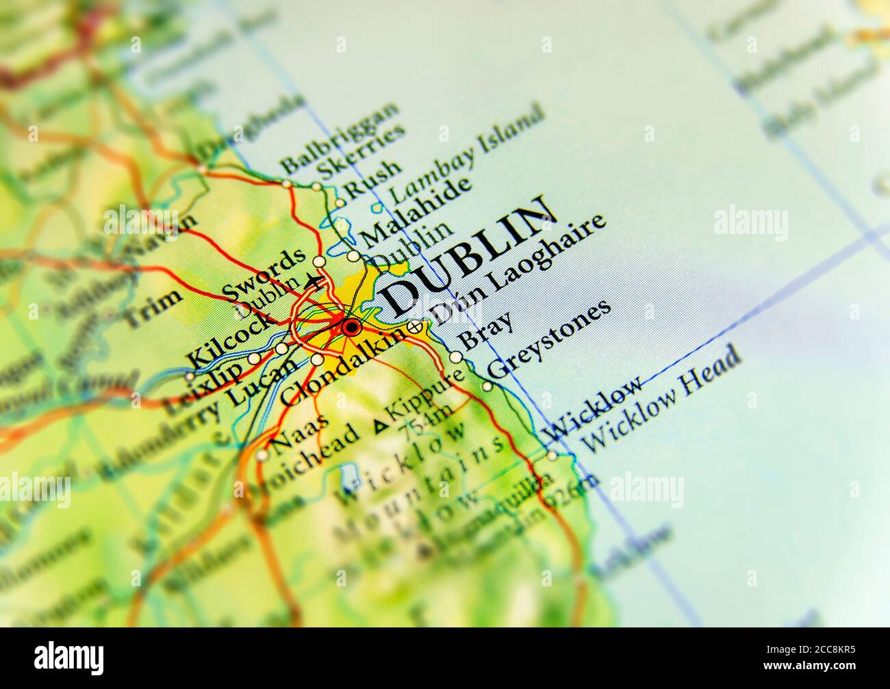 Geographic map of European country Ireland with Dublin capital city ...