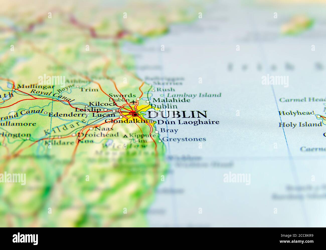Geographic map of European country Ireland with Dublin capital city ...