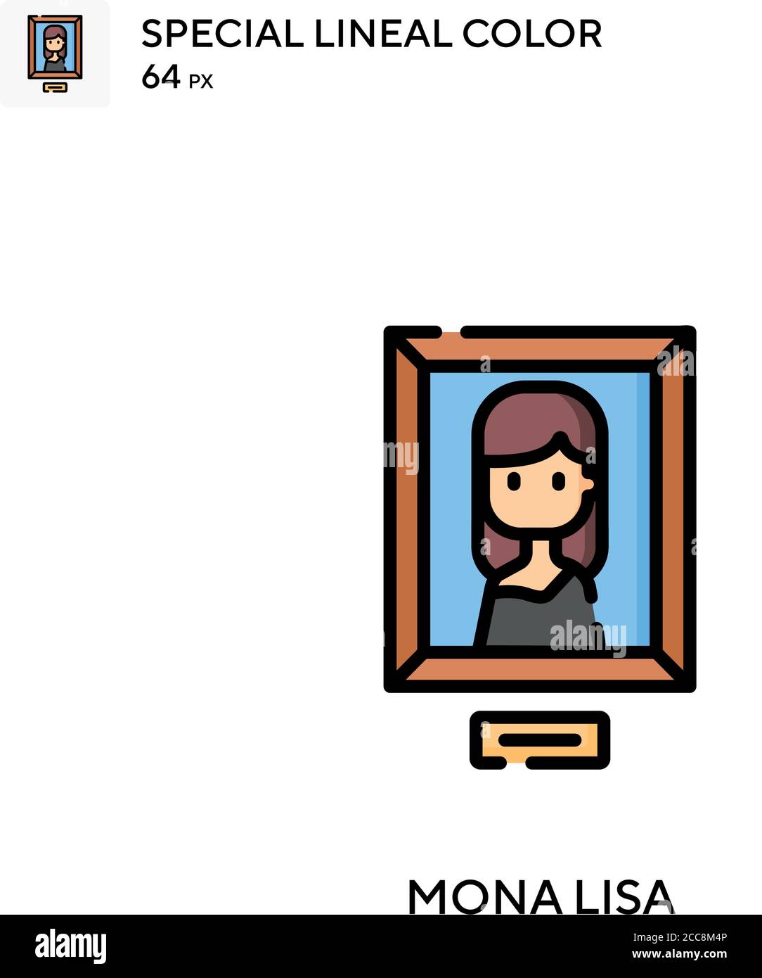 Mona lisa Special lineal color vector icon. Illustration symbol design ...