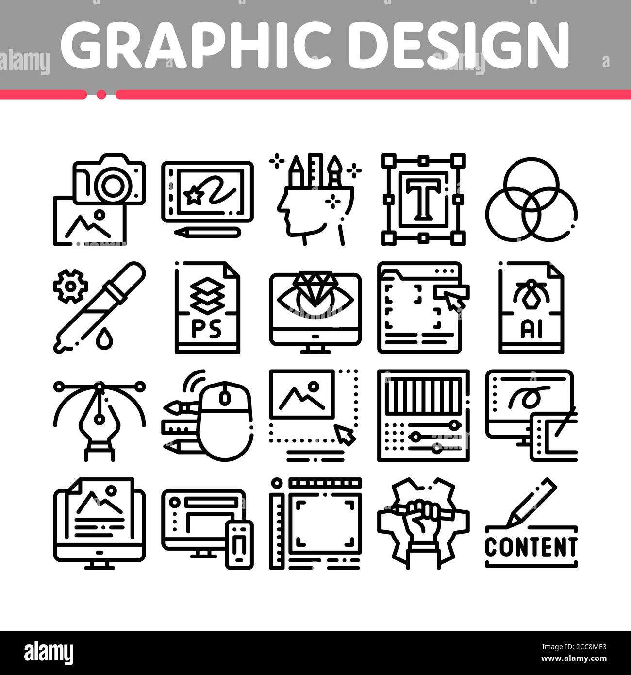 Graphic Design And Creativity Icons Set Vector Stock Vector Image & Art ...