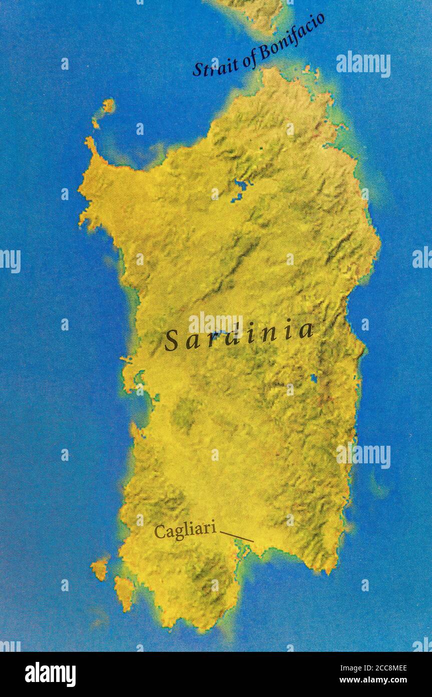 Geographic map of European country Italy with island Sardinia Stock ...