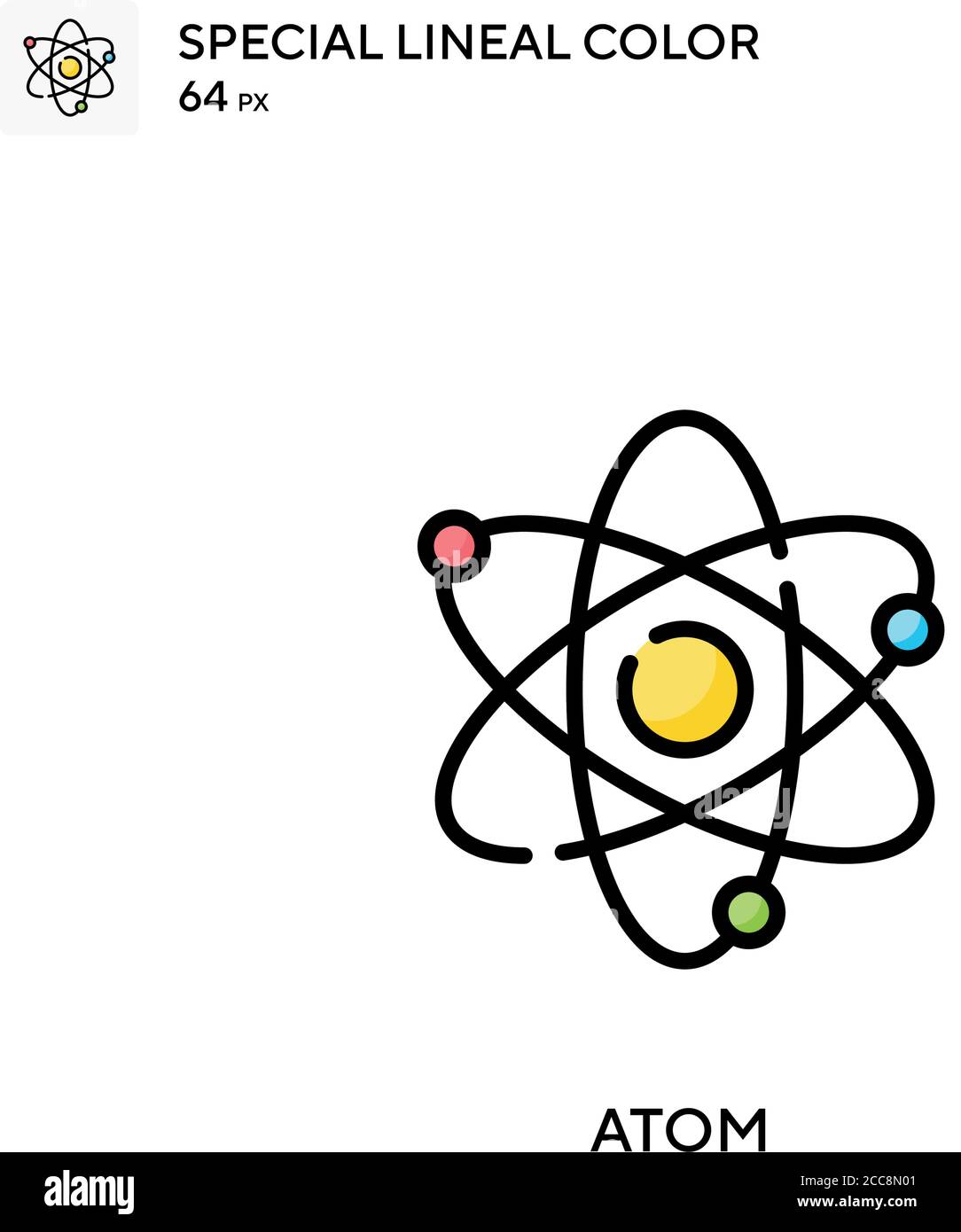 Atom Special lineal color vector icon. Illustration symbol design template for web mobile UI ...