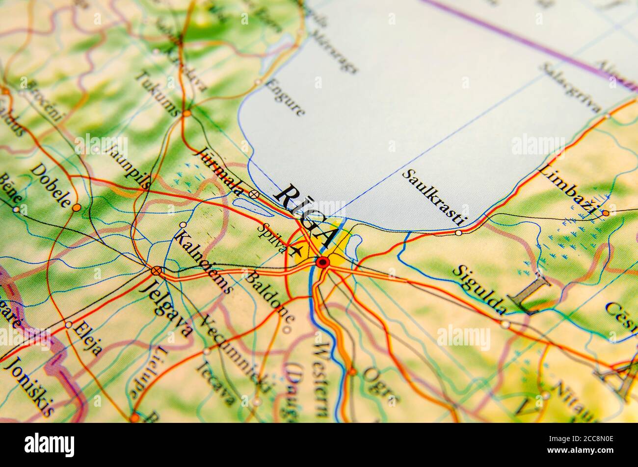 Geographic map of European country Latvia with city Riga Stock Photo ...