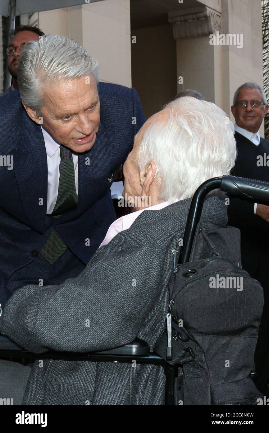 LOS ANGELES - NOV 6: Michael Douglas, Kirk Douglas at the Michael ...