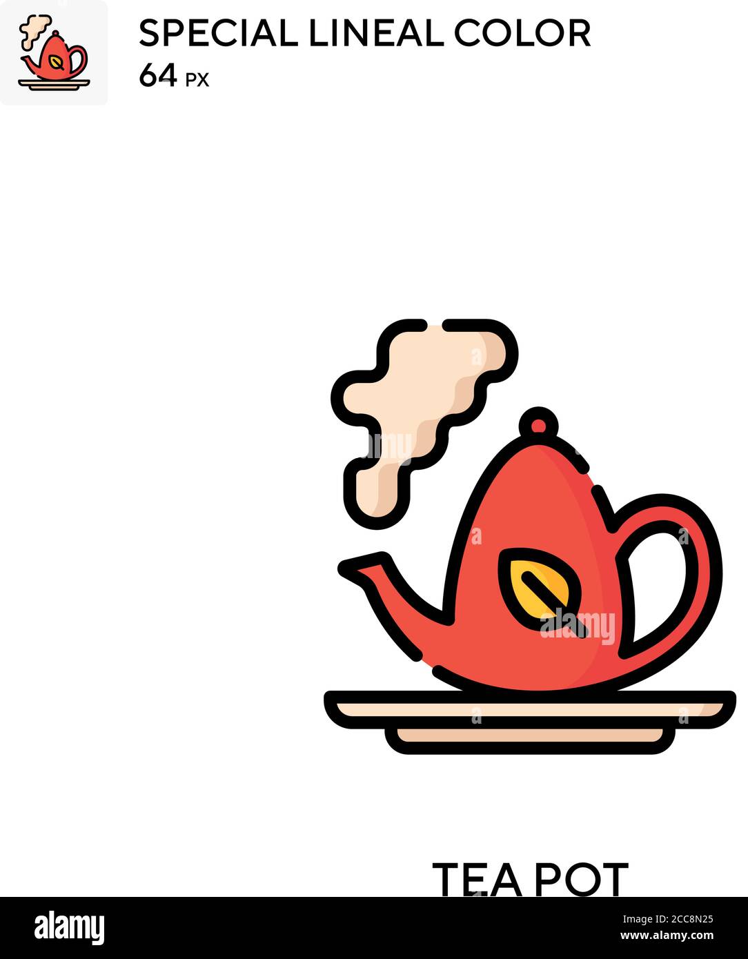 Tea pot Special lineal color vector icon. Illustration symbol design ...