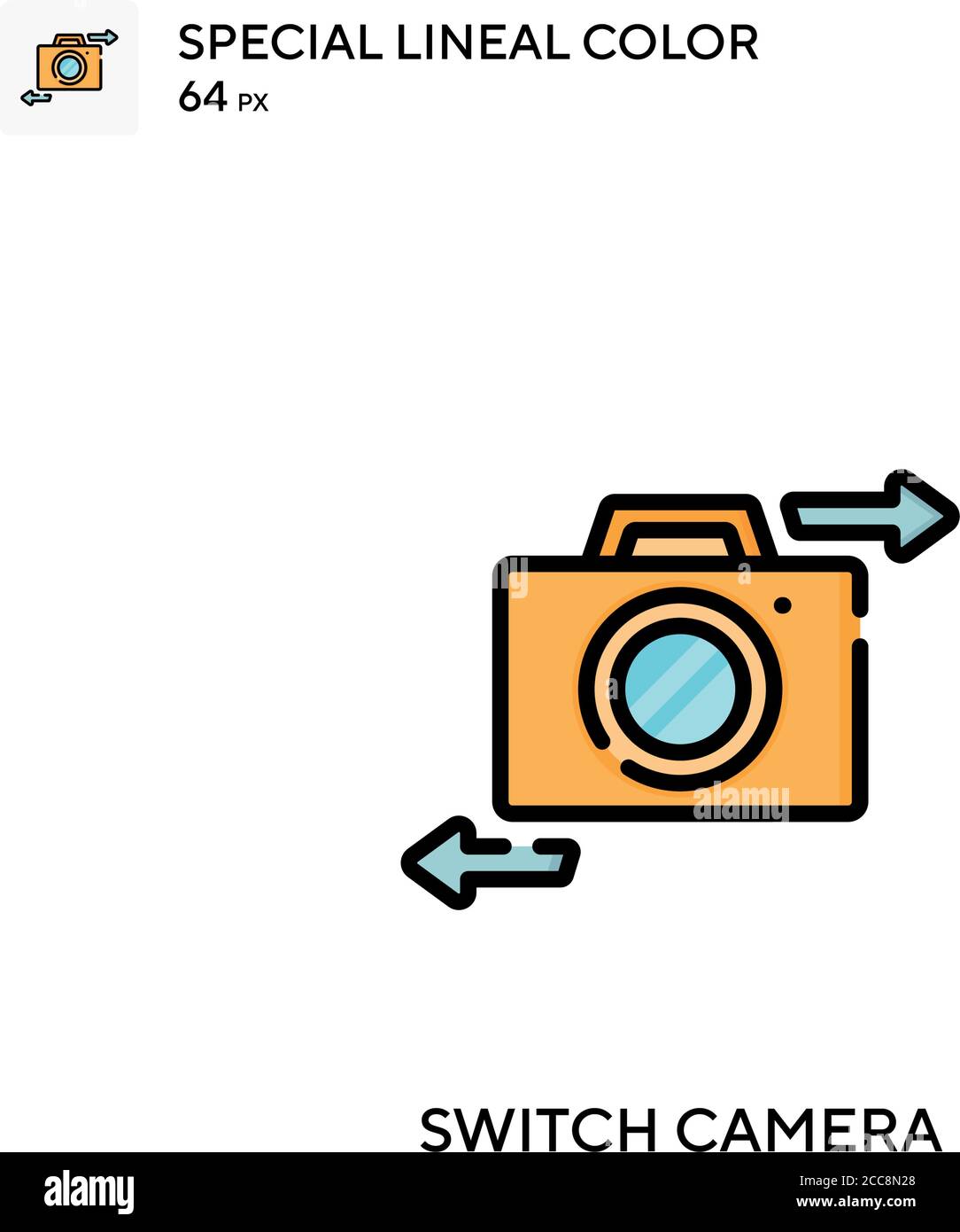 Switch camera Special lineal color vector icon. Illustration symbol ...