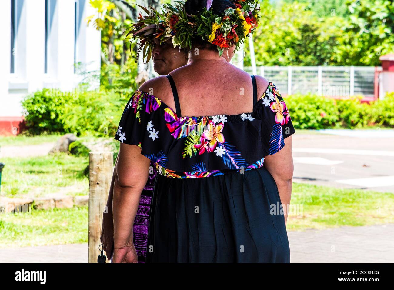 Moorea, French Polynesia: 09/03/2018: Beautiful local women talking in ...