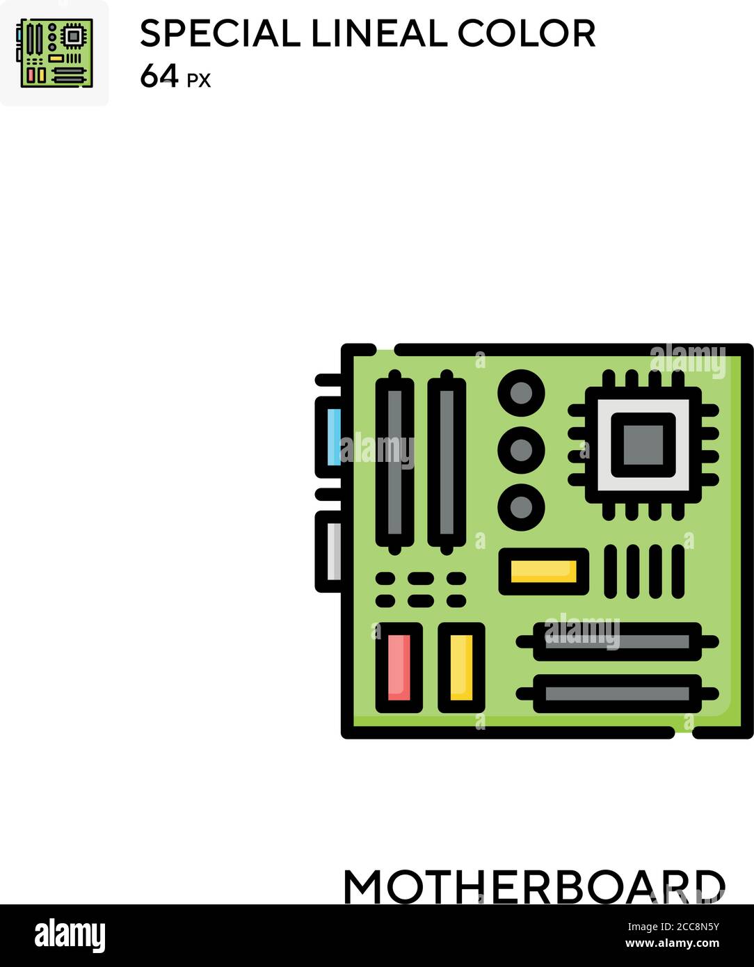 Motherboard Special lineal color vector icon. Illustration symbol ...