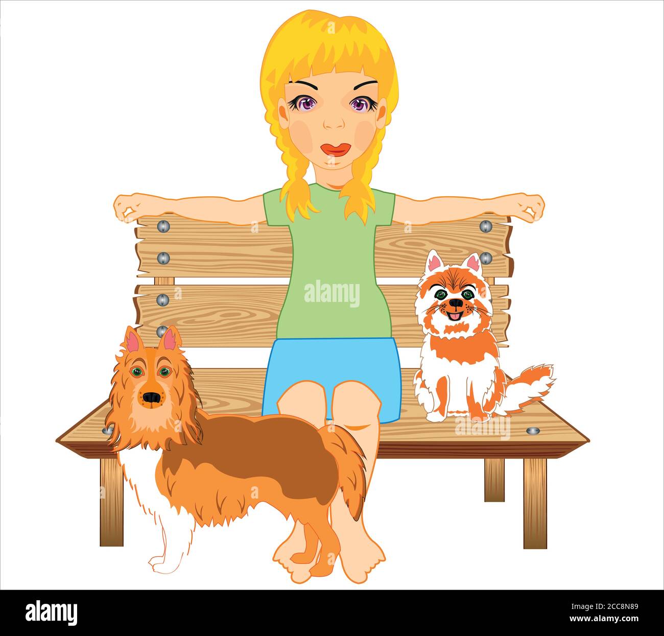 Girl teenager cat dog Stock Vector Images - Alamy