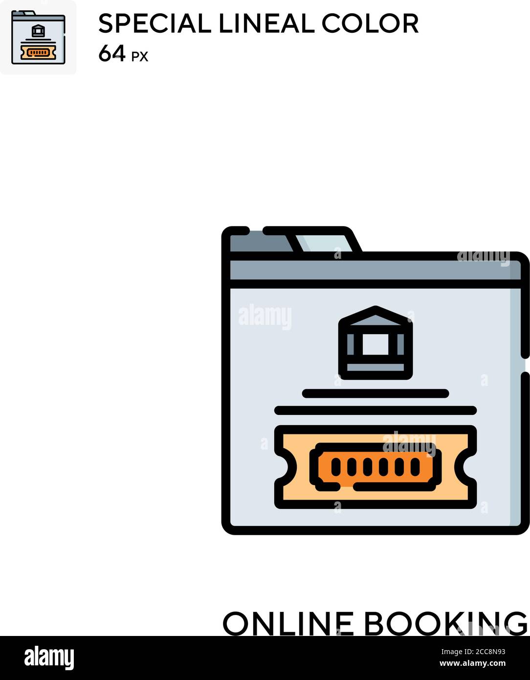 Online booking Special lineal color vector icon. Illustration symbol ...