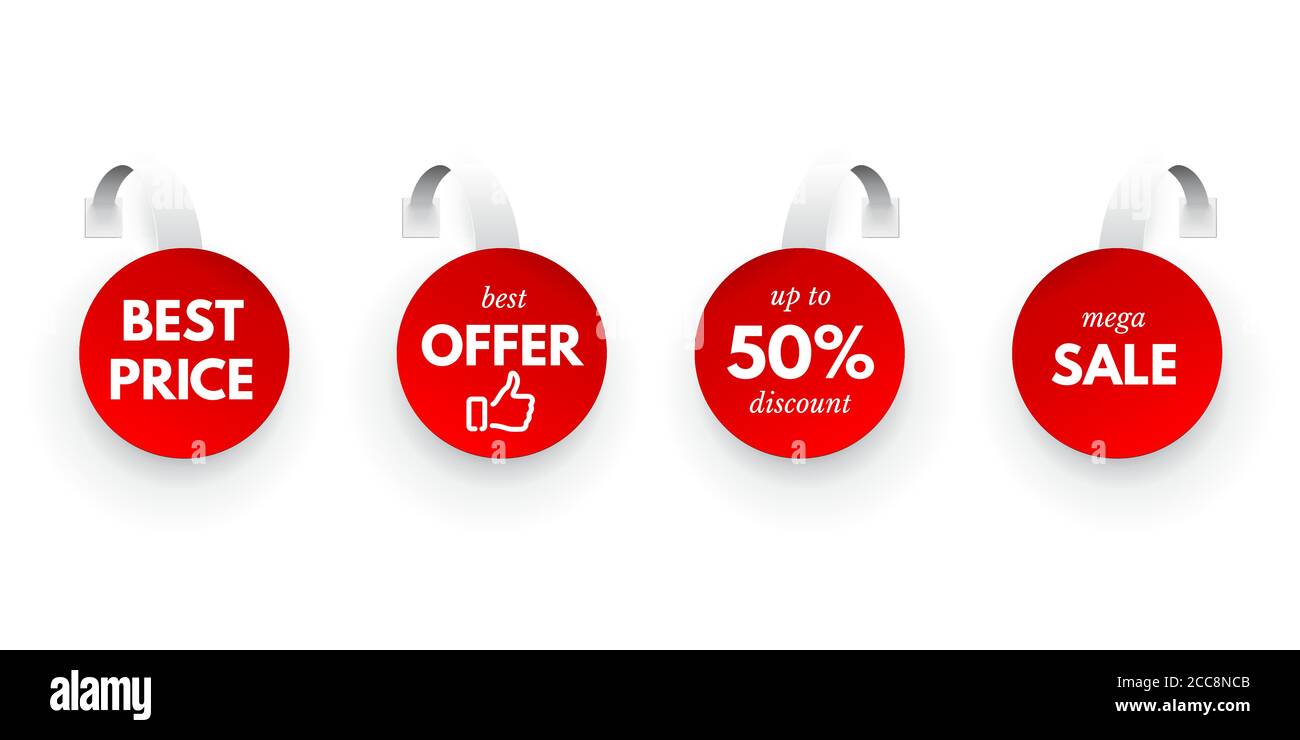 Sale round sticker tag set on white background Stock Vector Image & Art ...