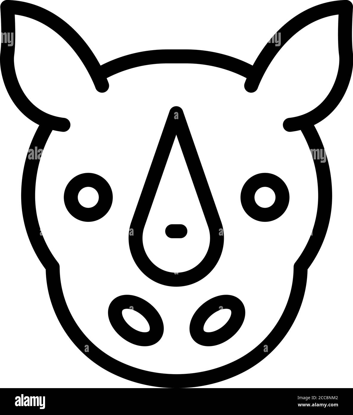 Rhino face icon, outline style Stock Vector Image & Art - Alamy