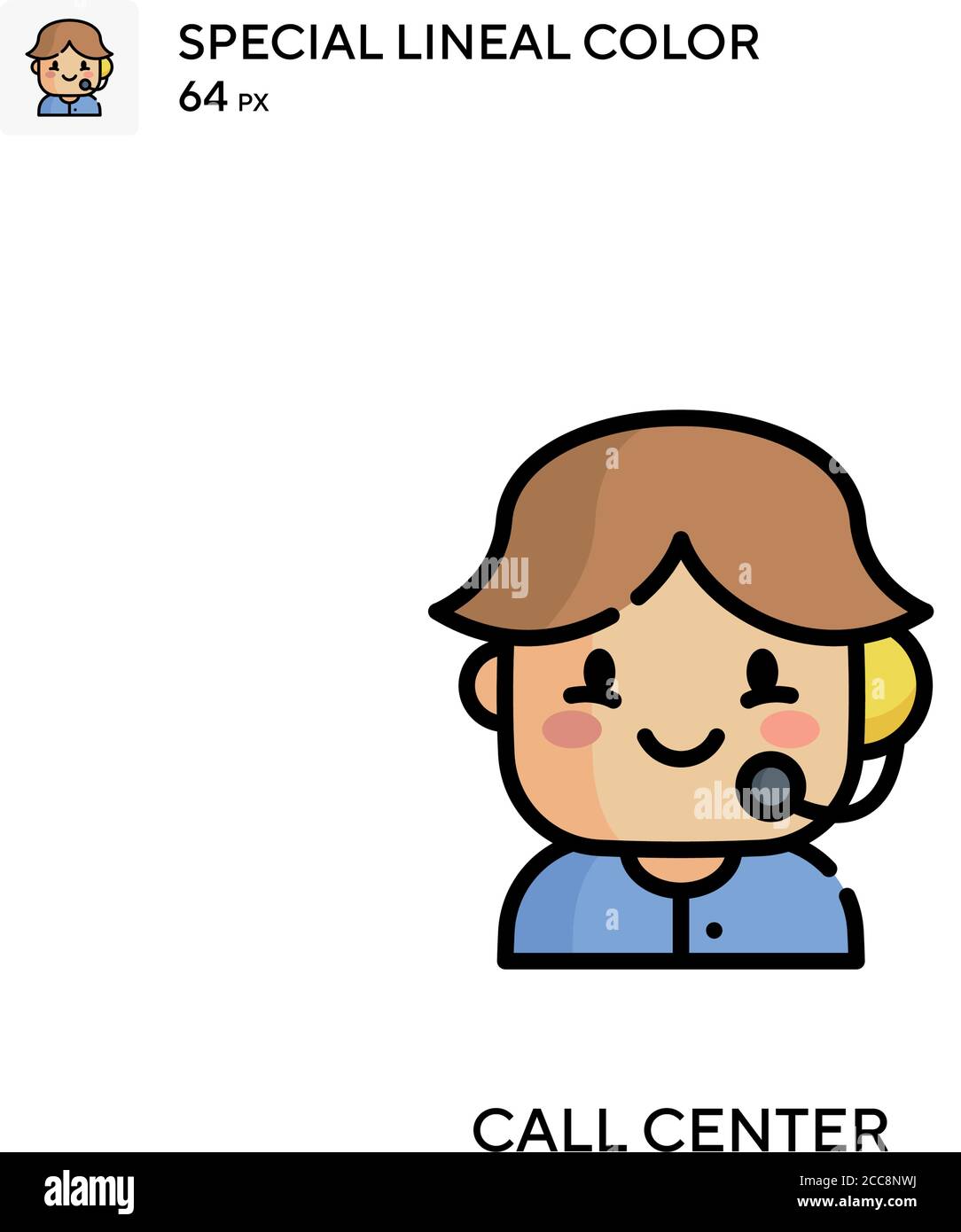 Call center Special lineal color vector icon. Illustration symbol ...