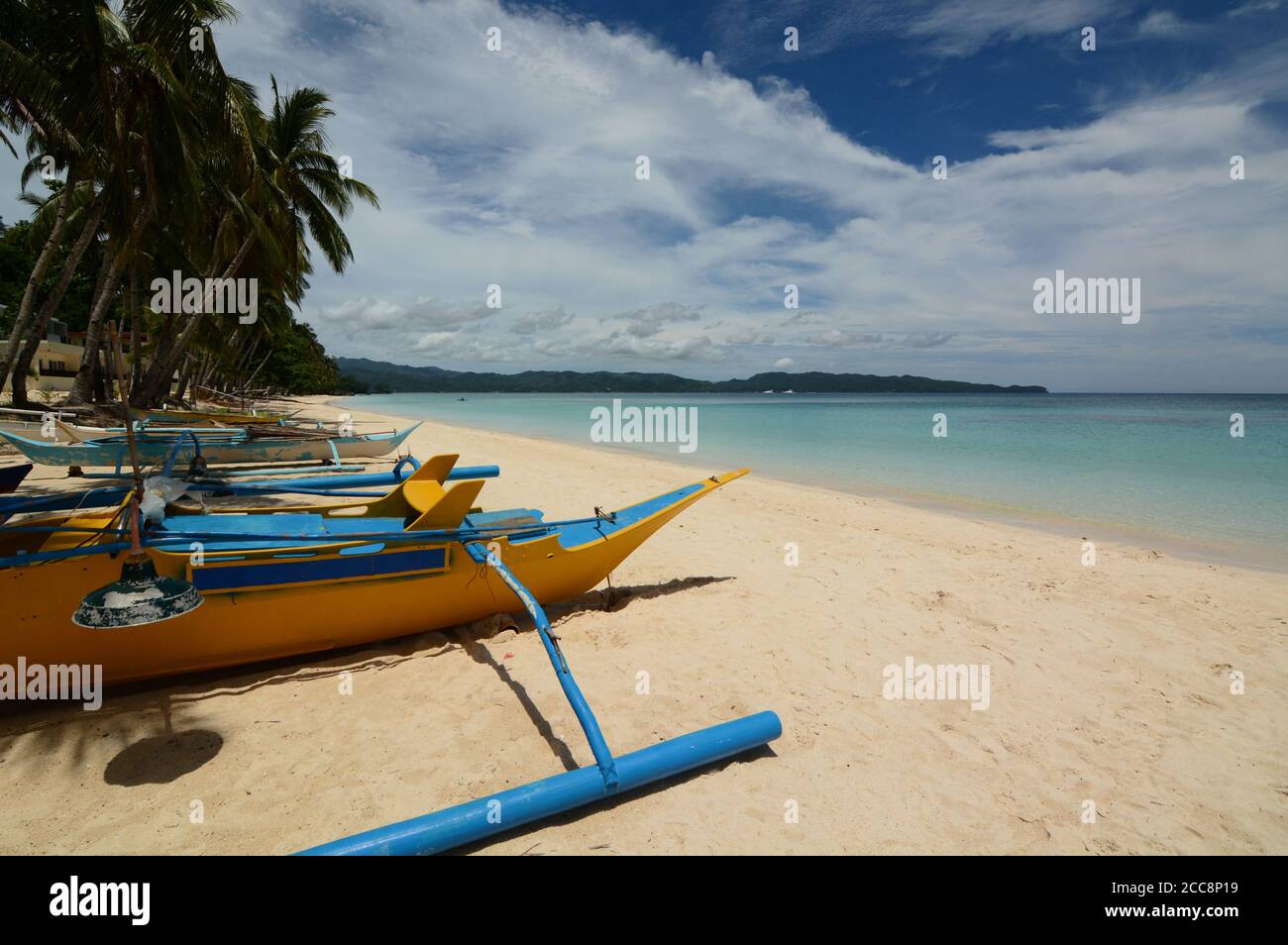 Bangkas, the traditional filipino fishing boats. Boracay island ...