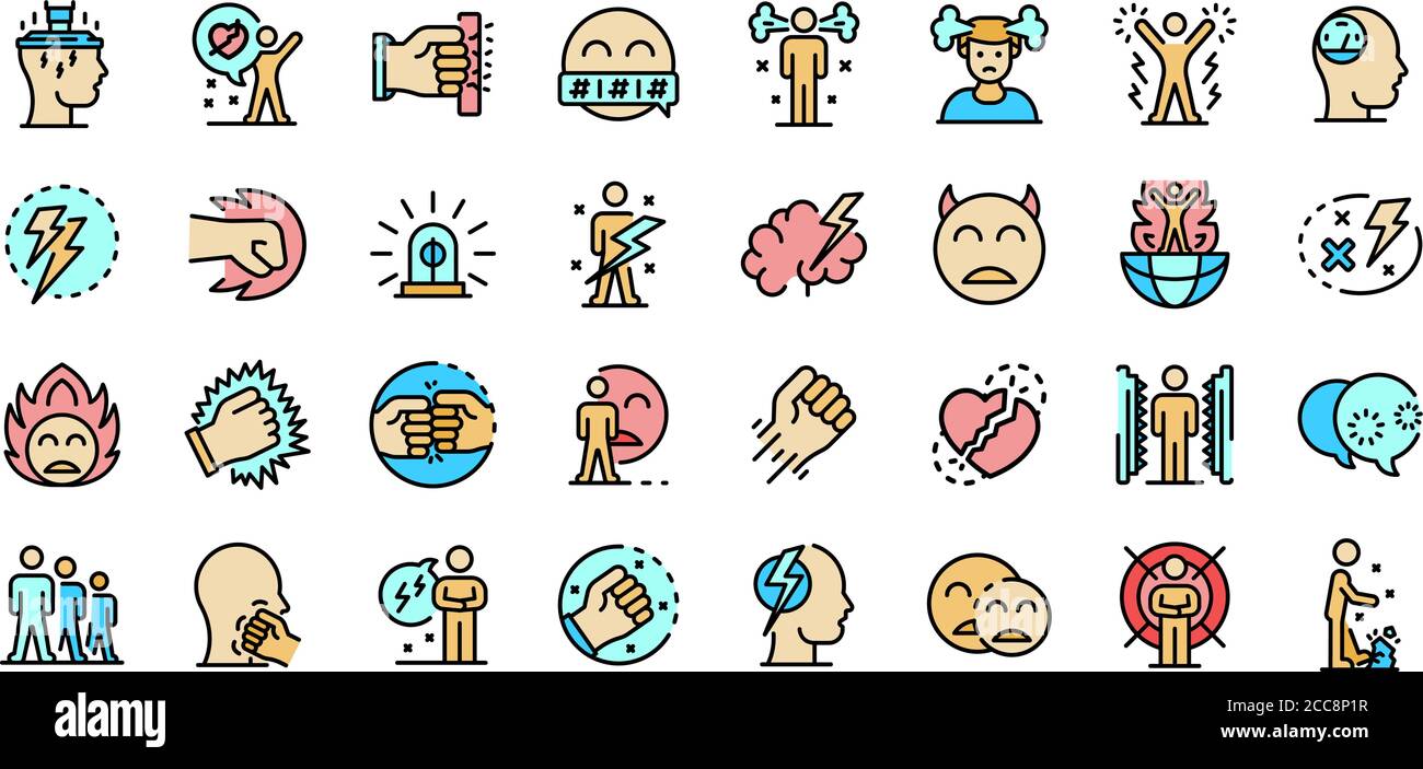 Rage icons set vector flat Stock Vector Image & Art - Alamy