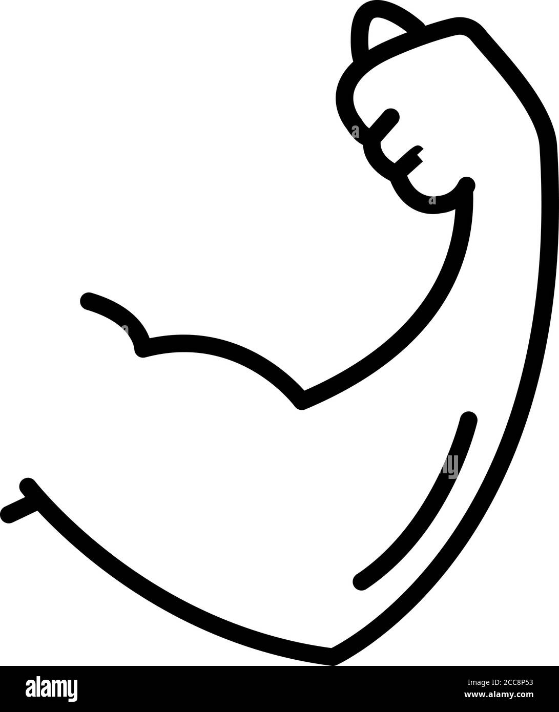 Muscular arm bodybuilder outline Black and White Stock Photos & Images ...