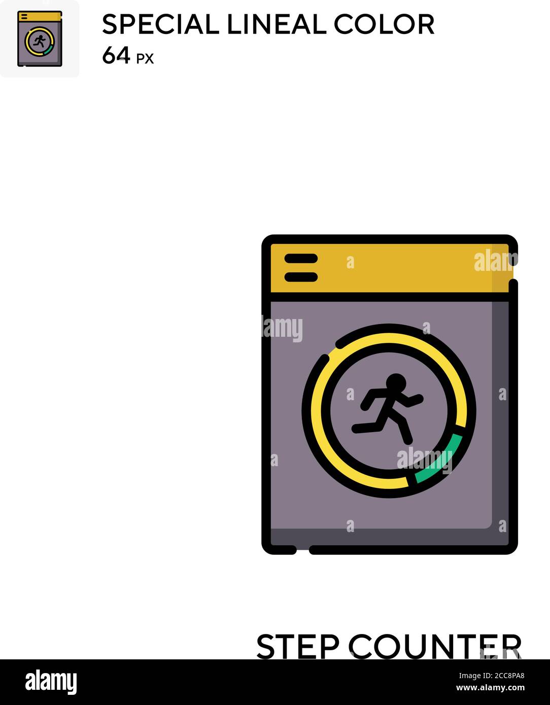 Step counter Special lineal color vector icon. Illustration symbol ...