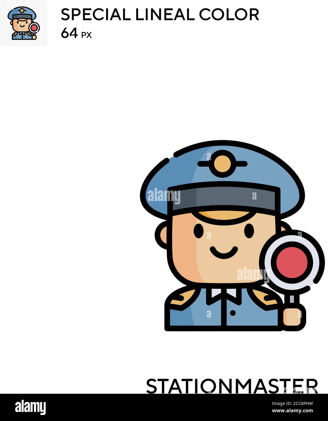Stationmaster Special lineal color vector icon. Illustration symbol ...