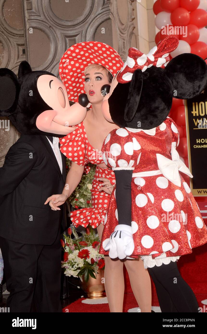 LOS ANGELES - JAN 22: Mickey Mouse, Katy Perry, Minnie Mouse at the ...