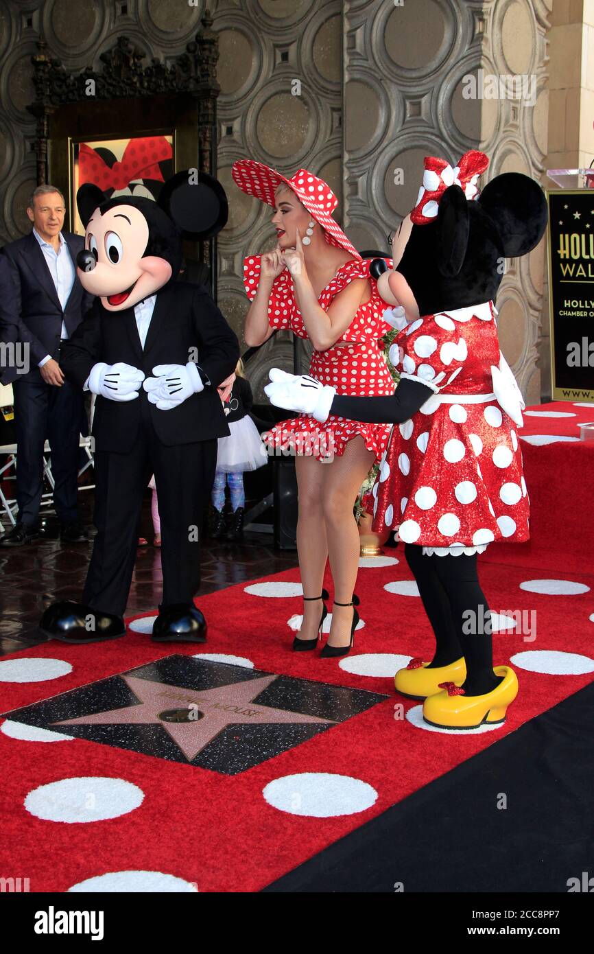 LOS ANGELES - JAN 22: Mickey Mouse, Katy Perry, Minnie Mouse at the ...