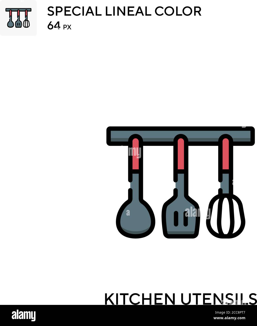 Kitchen utensils Special lineal color vector icon. Illustration symbol ...