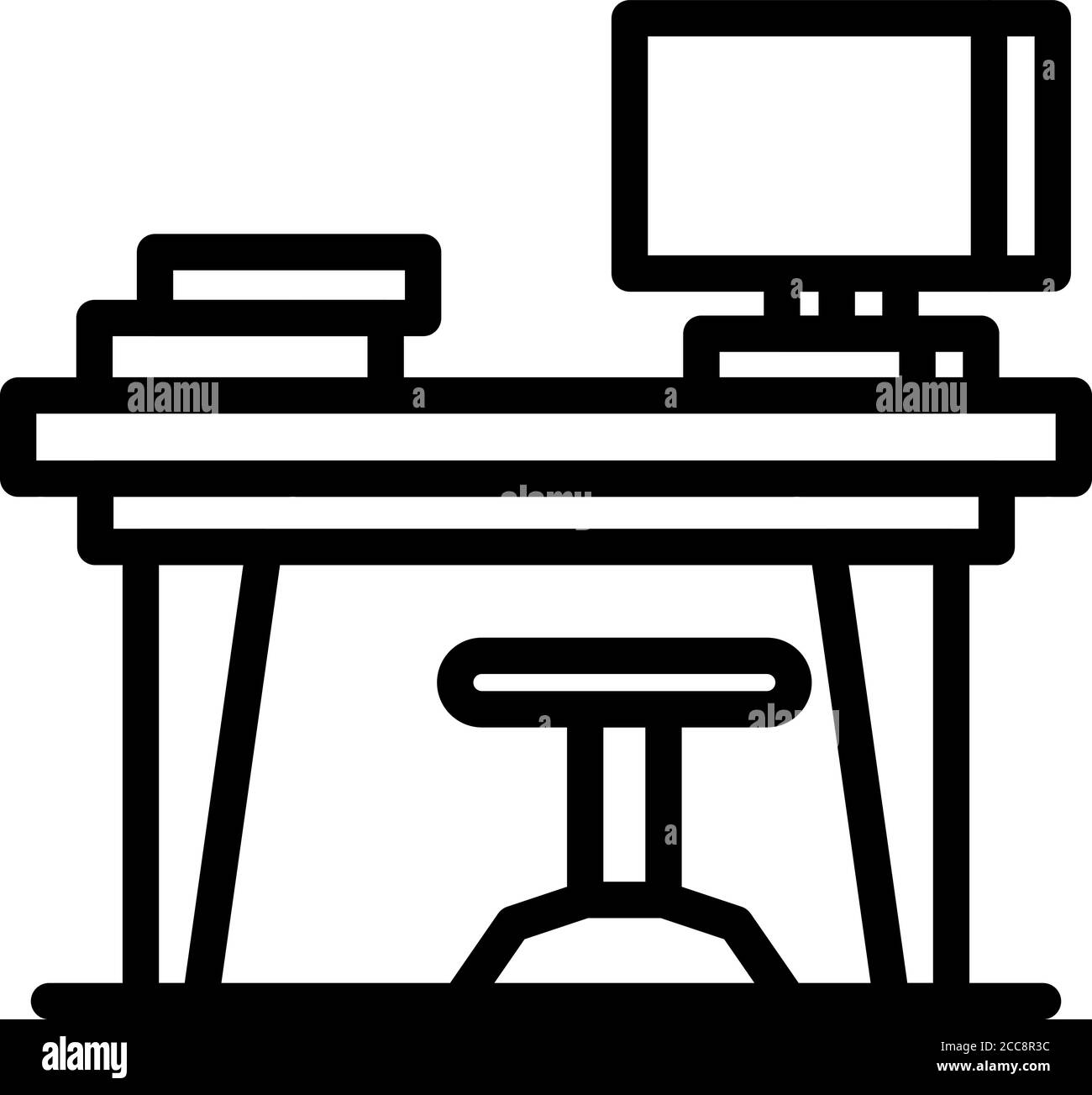 Computer desk icon, outline style Stock Vector Image & Art - Alamy