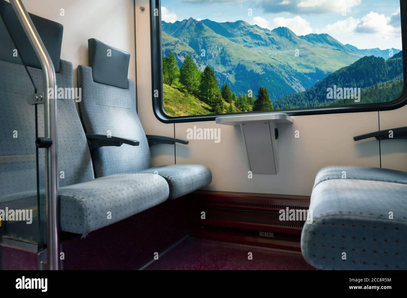 a mountain panorama seen from the train window Stock Photo - Alamy