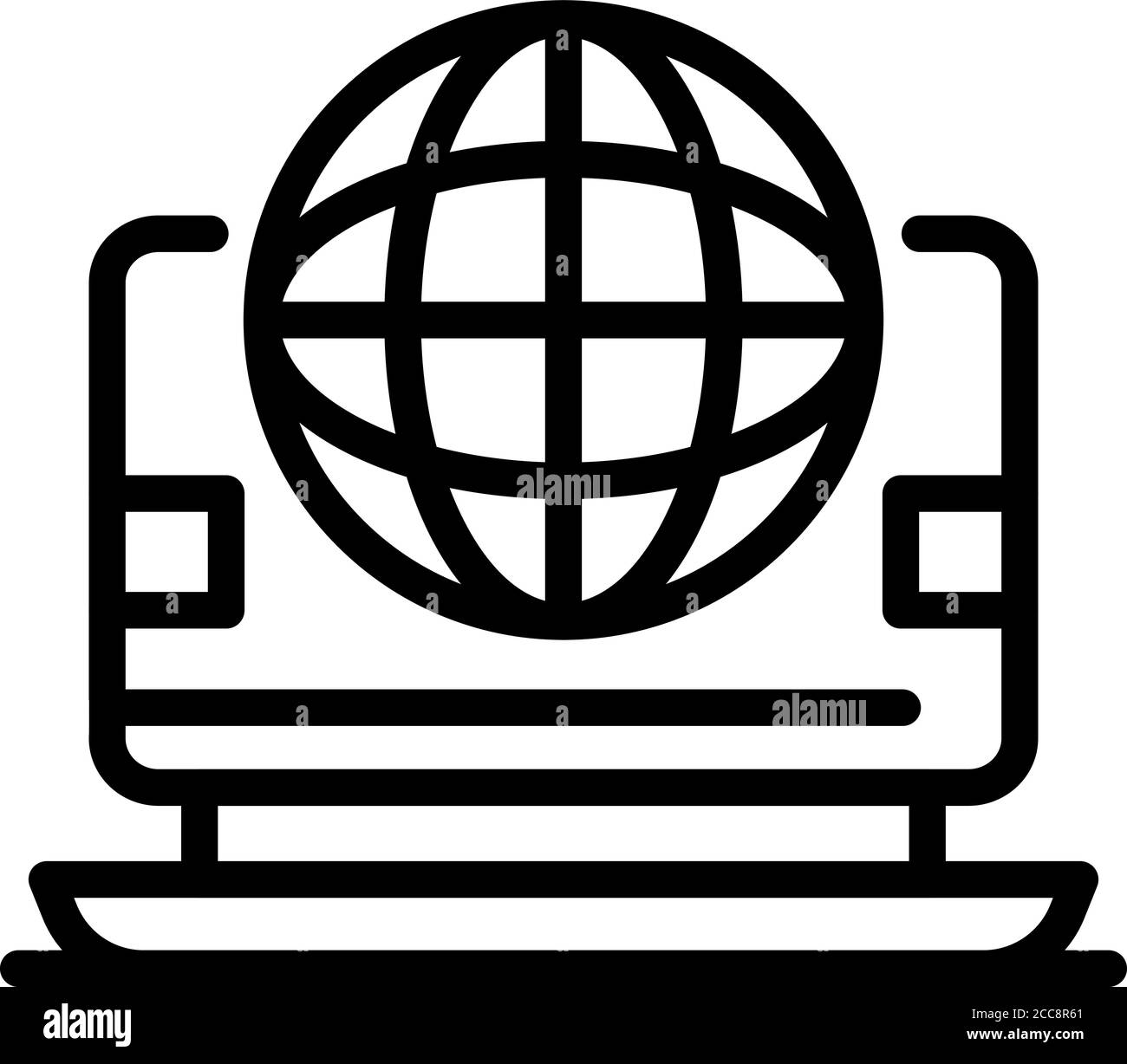 Monitor globe icon, outline style Stock Vector Image & Art - Alamy